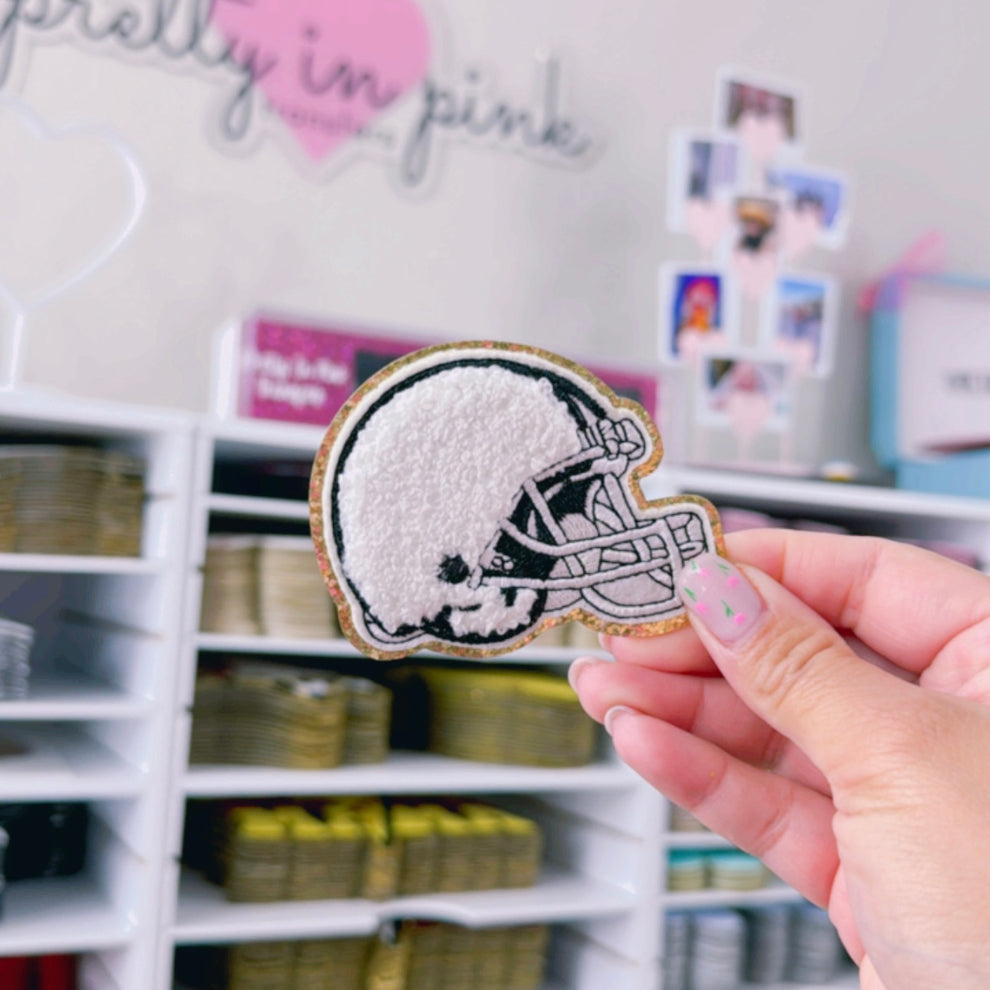 Football Helmet - Chenille Patch – Pretty In Pink Transfers